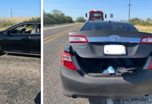 Traficante hondureño abandona auto en movimiento